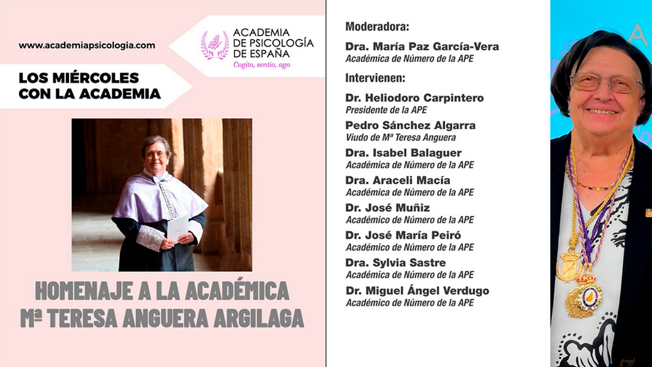 La Academia de Psicología celebra hoy un webinar en Homenaje a M.ª ...